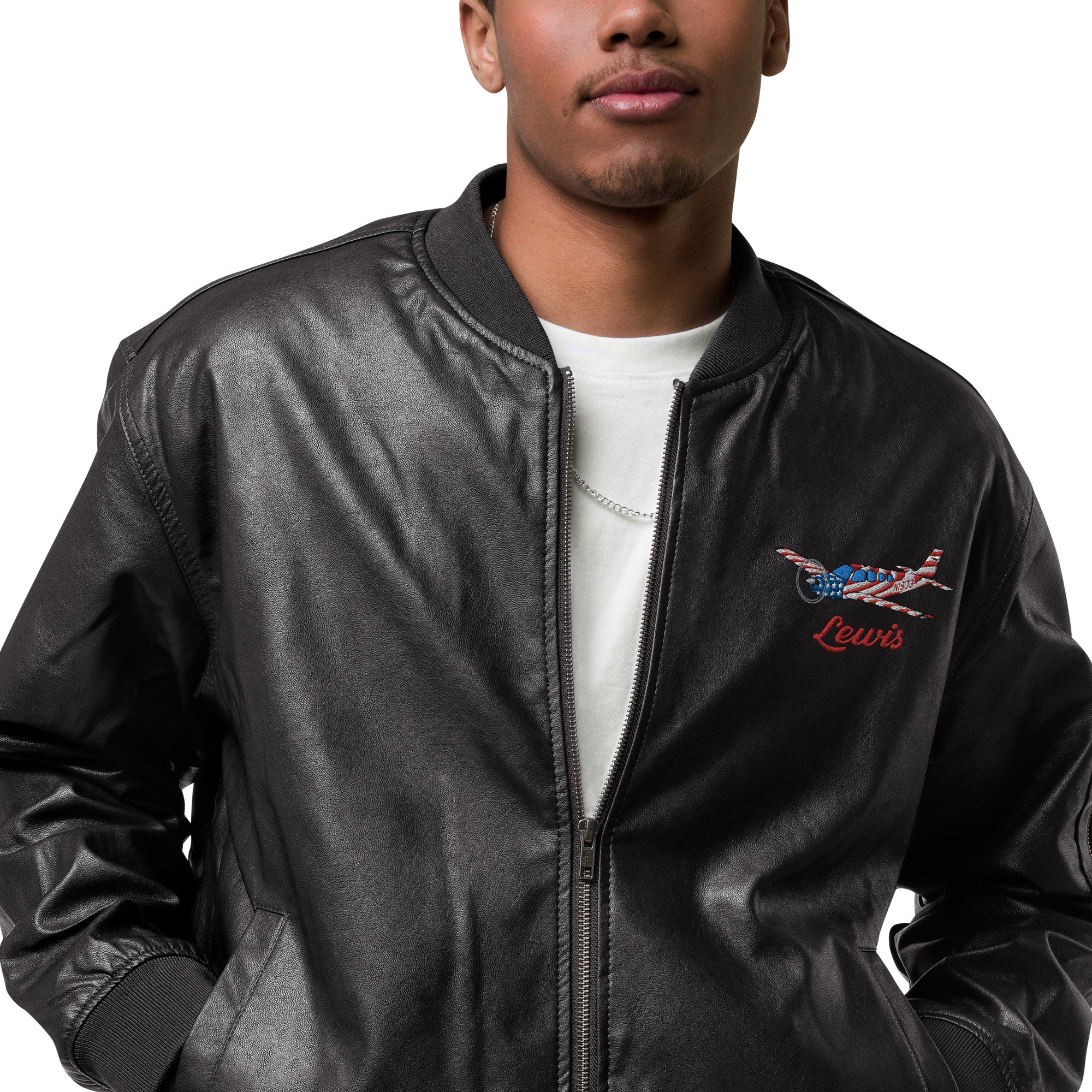 Custom Embroidered Leather Bomber Jacket - Add Your N# – Flyboy Toys