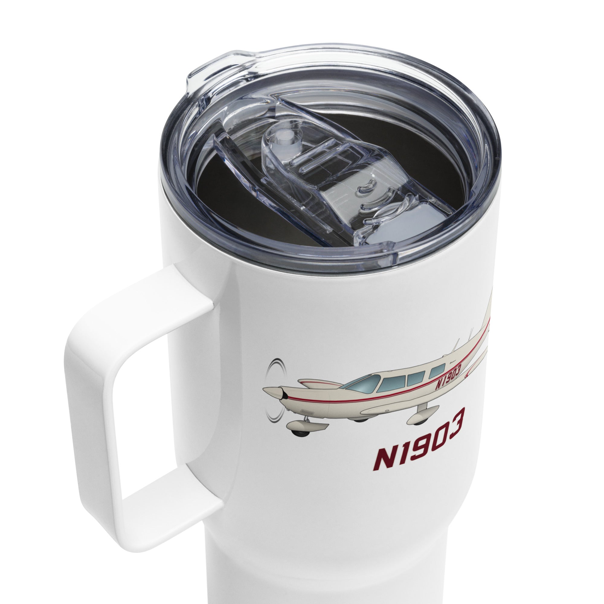 Airplane Travel Mug w/ Handle (AIRG9G385260-CM1) - Add Your N# – Flyboy ...