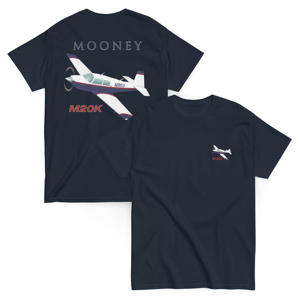 Mooney M20K T-Shirt | Personalized N-Number Pilot Gift | Flyboy Toys