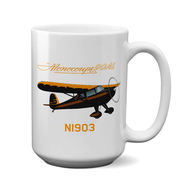 Monocoupe 90AL (Black/Orange) Airplane Ceramic Mug - Personalized w/ N ...
