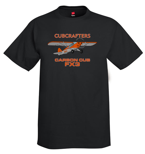 Cubcrafters Carbon Cub FX3 (Orange) Airplane T-Shirt - Personalized w ...