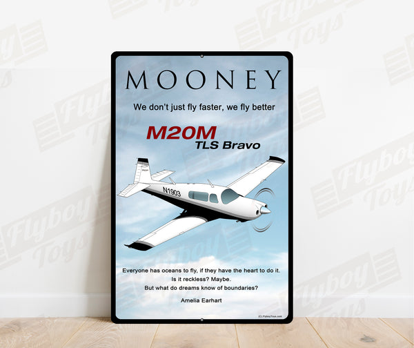 Mooney M20M TLS Bravo (Black) HD Airplane Sign – Flyboy Toys