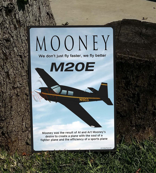 Mooney M20 / M20E (Black/Yellow) HD Airplane Sign – Flyboy Toys