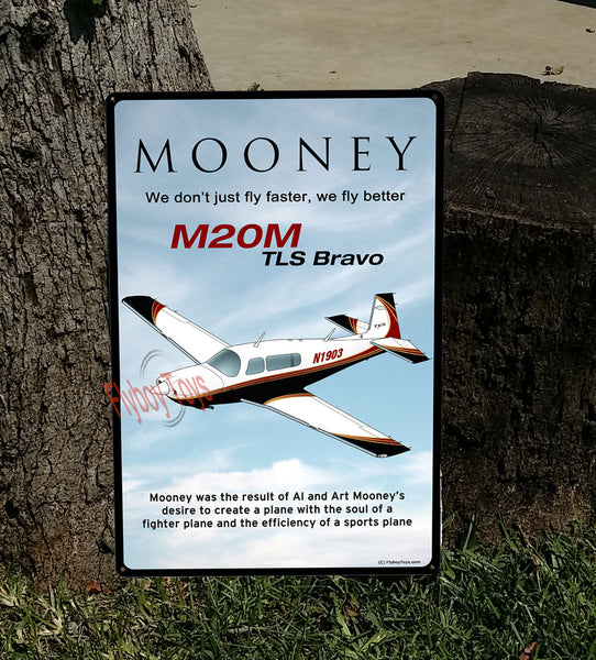 Mooney M20M (Black/Maroon/Gold) HD Airplane Sign – Flyboy Toys