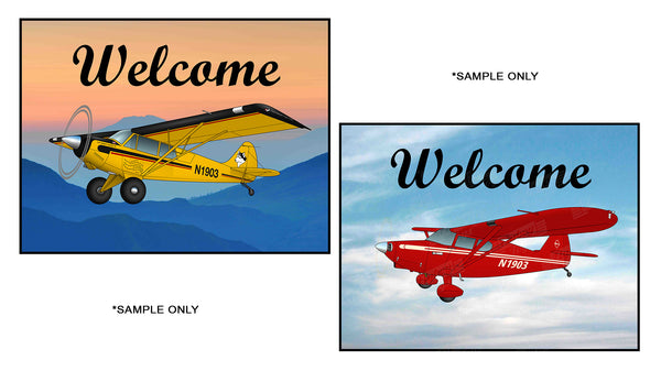 Custom Welcome Aircraft Aviation Mats - Personalized w/ Your Airplane ...